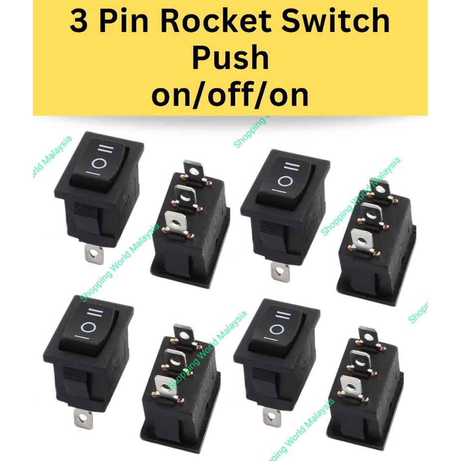 3pin rocket switch push on/off/on | Shopee Malaysia