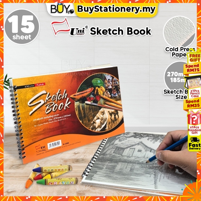 UNI B5 Sketch Book Drawing Block Kertas Lukisan -(1PCS ...