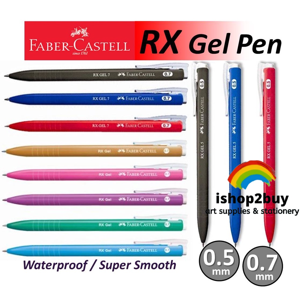 Faber Castell RX Gel Pen 10pcs / Box Blue Black Red Gel Pen 0.5mm 0.7mm ...