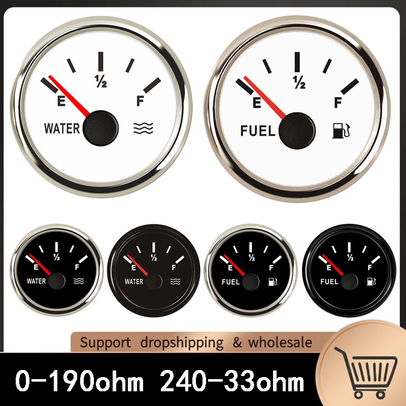 52mm Fuel Level Gauge Marine Boat Fuel Tank Level Indicator 0-190 240 ...