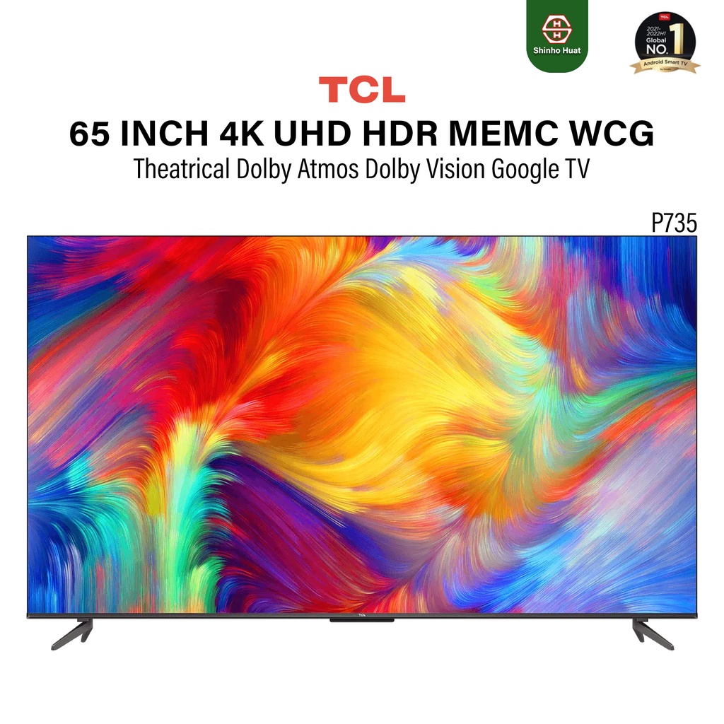 TCL 65P735 65 Inch 4K UHD HDR WCG Google TV Android TV Smart TV Youtube ...