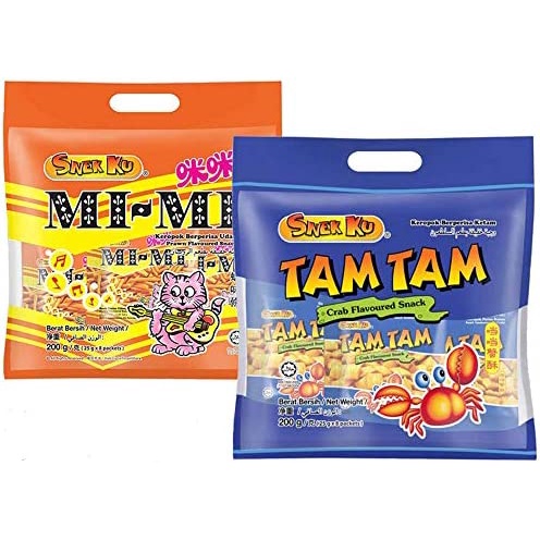 8 PACKS X 25G SNEK KU MIMI TAM TAM PRAWN FLAVOUR SNACK 200G Family Pack ...