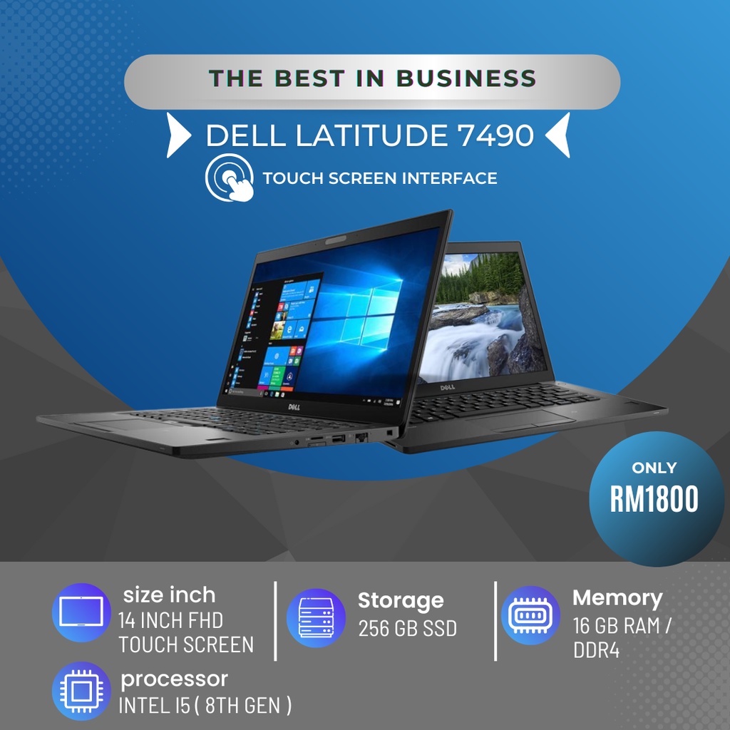 DELL LATITUDE 7490 / 14"TOUCHSCREEN!! / HDD 256GB /16GB RAM DDR4/ FHD ...