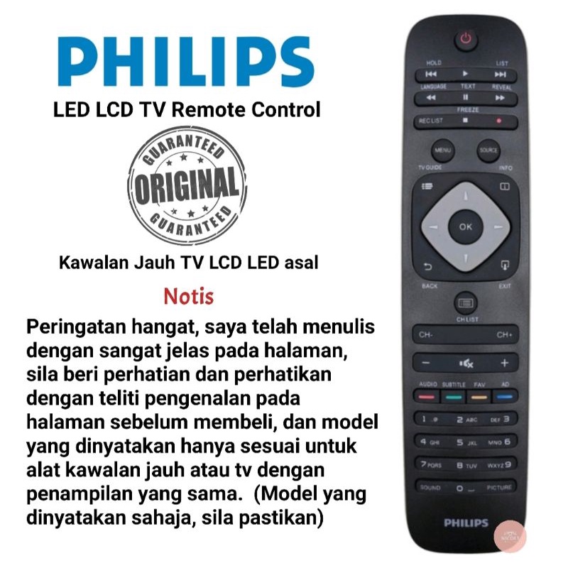 Original Philips LED LCD TV Remote Control | Shopee Malaysia