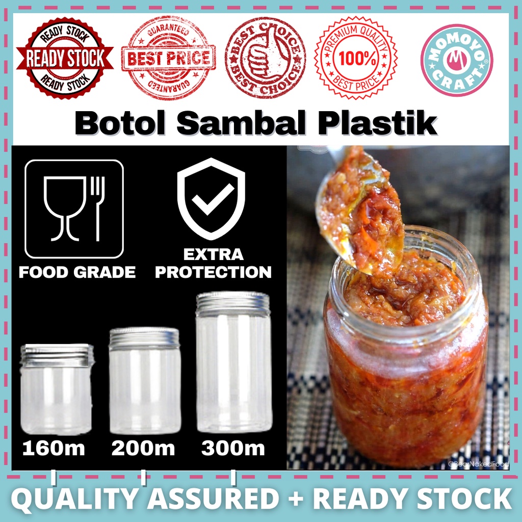 Momoyocraft Sambal Botol Plastik Sambal Plastic Jar Sambal Container ...