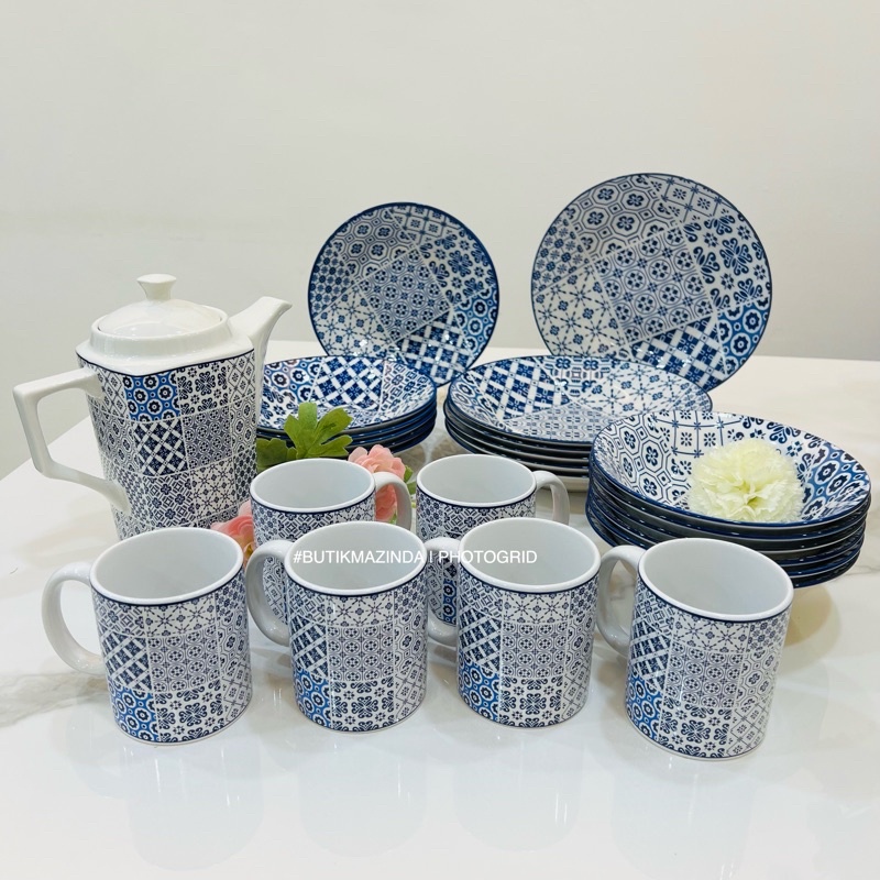 ♨️SET PINGGAN GIACOMO♨️ Pinggan viral / vintage blue / pinggan artis ...