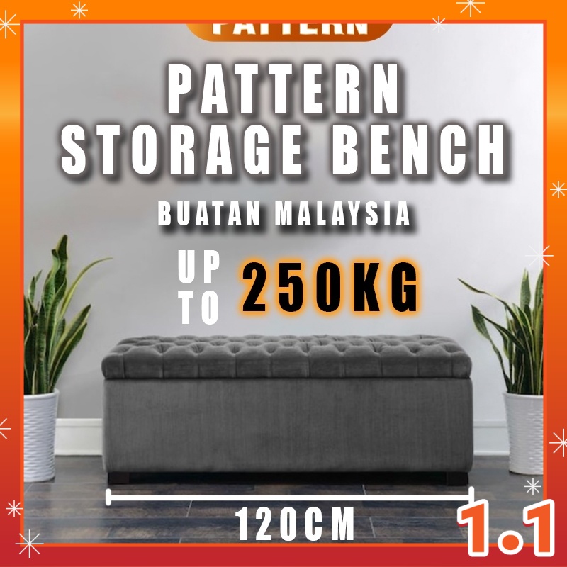 Premium Storage Bench | MADE IN MALAYSIA | Soft Fabric | Large Capacity ...