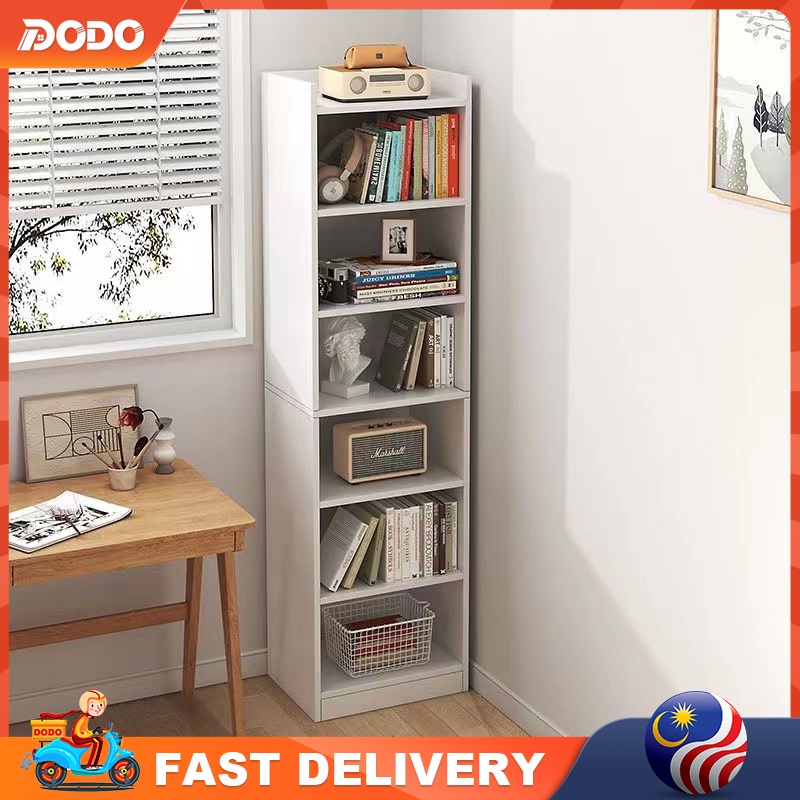 DO 6Tier Bookshelf Bookcase Display Case Utility Shelf Storage Rack Rak ...