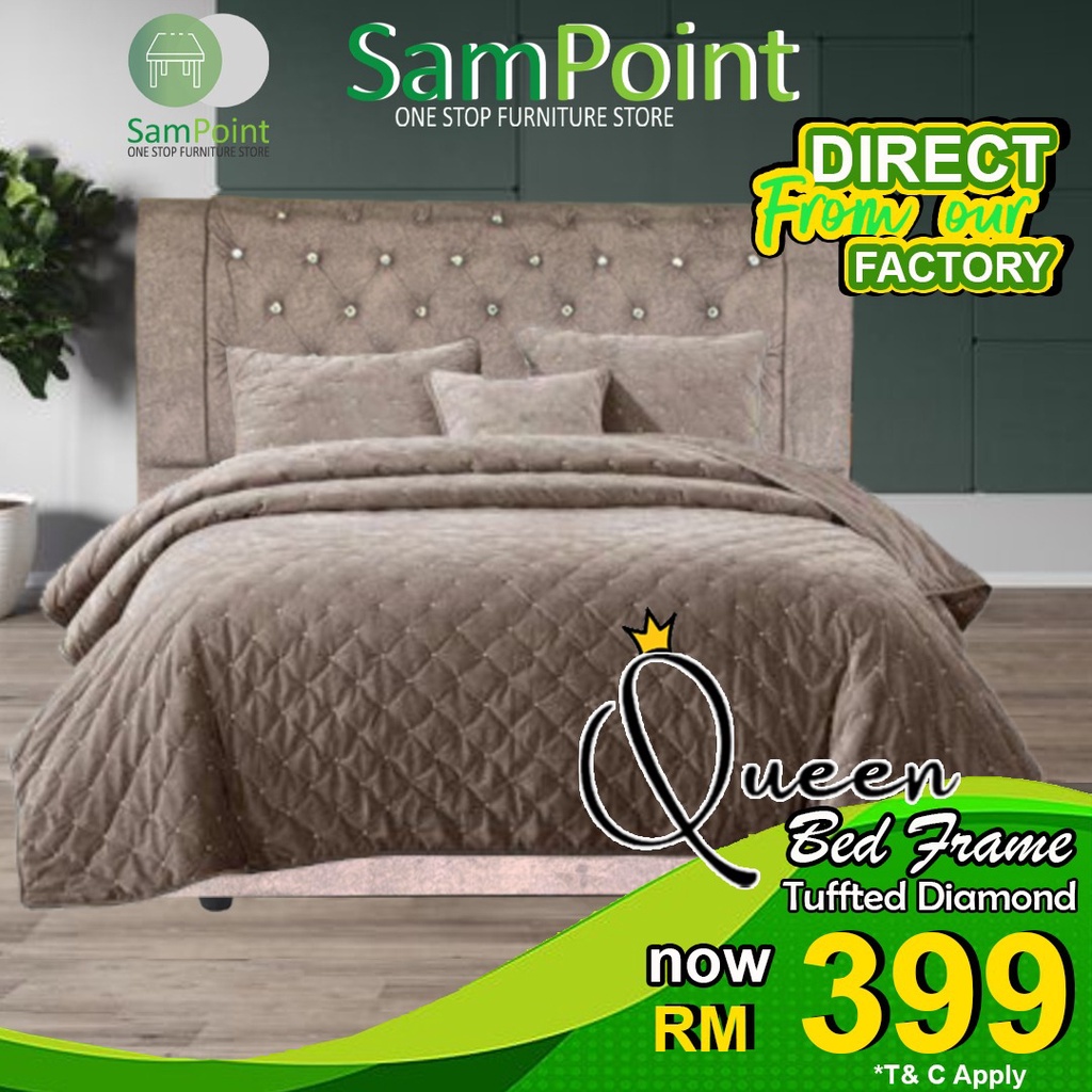 SamPoint Queen Size Bed Frame Katil Murah / Katil modern / Katil besar ...