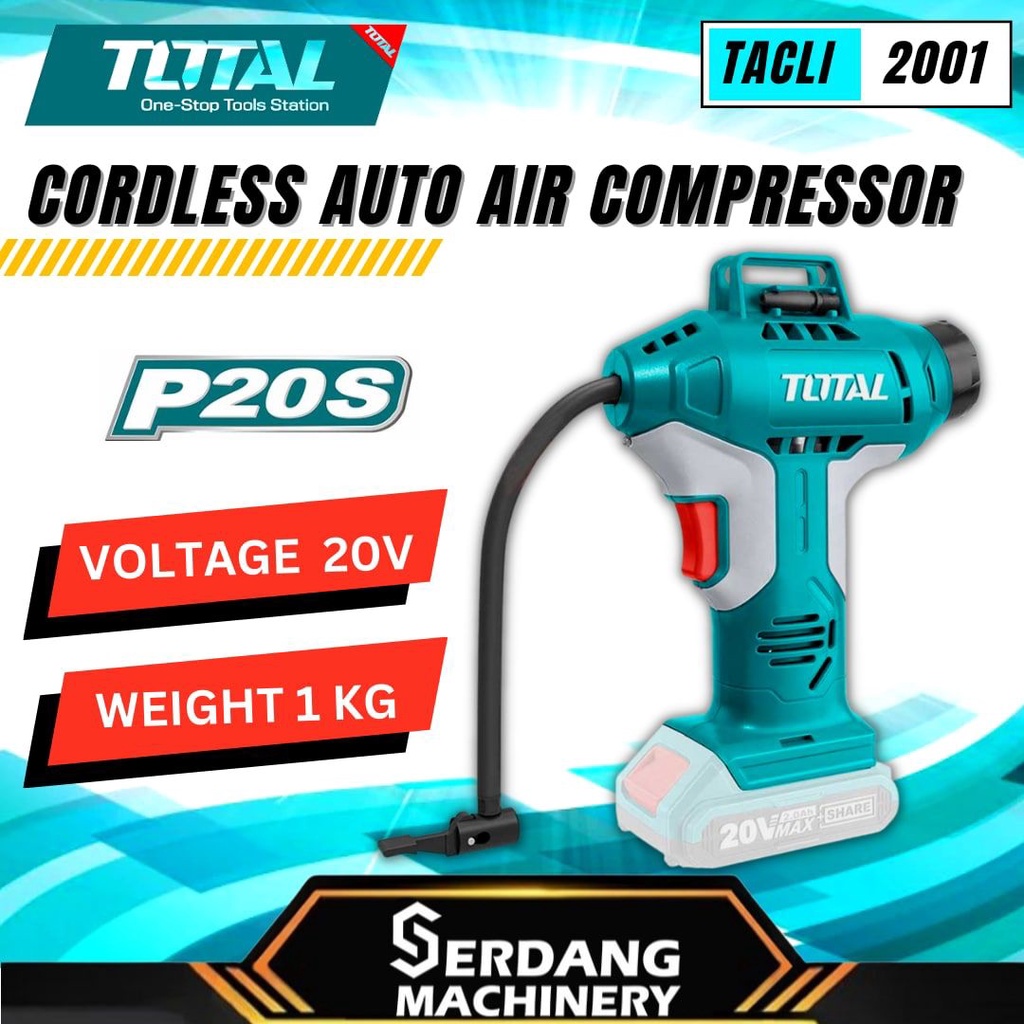 Total Li-ion Cordless Auto Air Compressor TACLI2001 - 6 Months Warranty ...