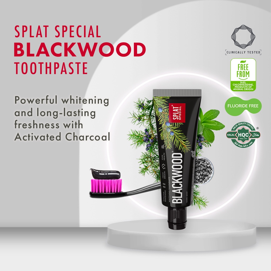 SPLAT Special BLACKWOOD Whitening Toothpaste (Charcoal Dark Mint) 75ml ...