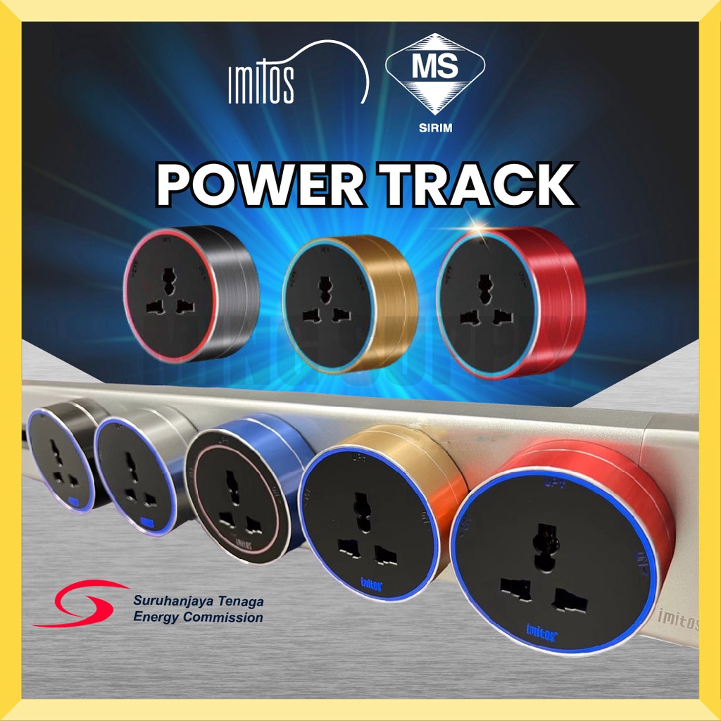 MS_SIRIM IMITOS Power Track Surface Long Rail Bar Socket Flat 13A 3 Pin ...