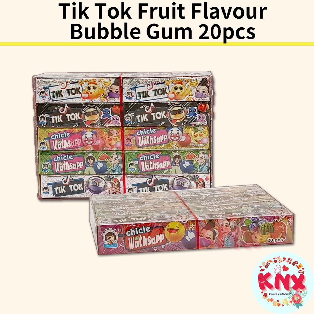 Tik Tok Bubble Gum Fruit Flavour 20pcs | Shopee Malaysia