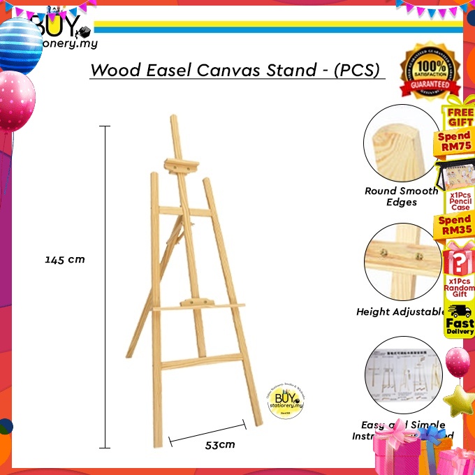 [Lowest Price] Solid Wood Easel Stand 145cm -(1s/PCS) Canvas A1 Wooden ...