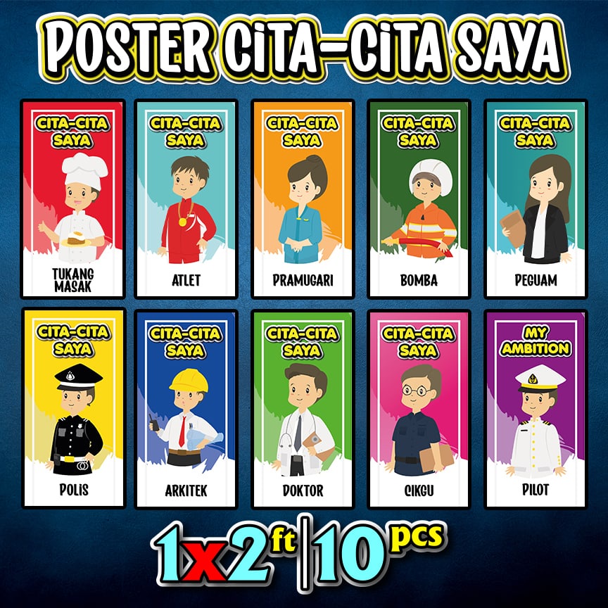 SET KECERIAAN KELAS Poster Cita-Cita Saya My Ambition | Shopee Malaysia