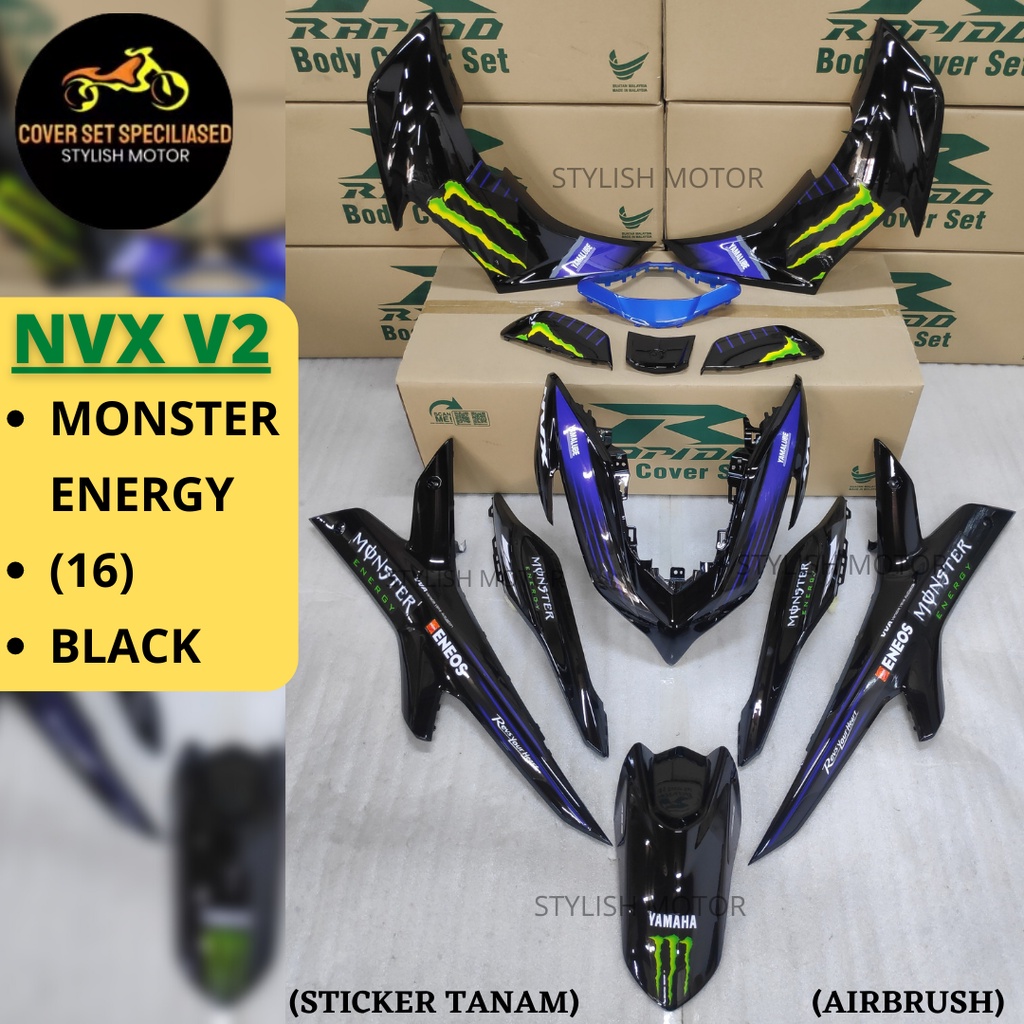 (STICKER TANAM/AIRBRUSH) RAPIDO COVER SET YAMAHA NVX V2 ENERGY (16 ...