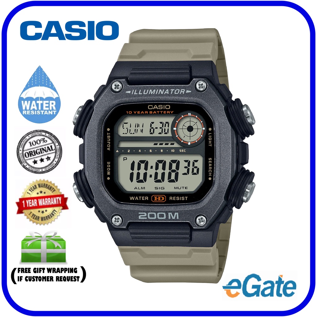 Casio General Digital Khaki Strap Men Watch DW-291HX-5AVDF | Shopee ...