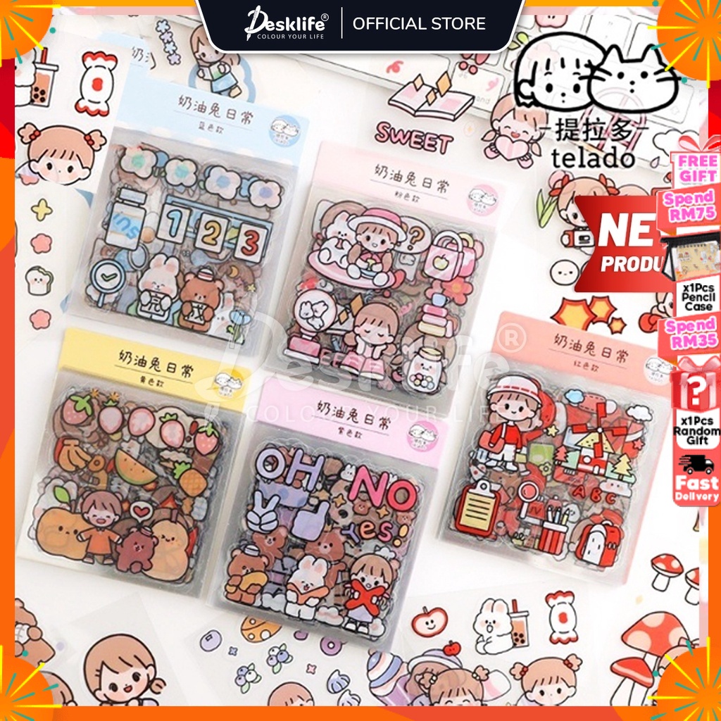 Desklife Telado 20 Sheet Cute Ins Waterproof Sticker Tapes Stationery ...