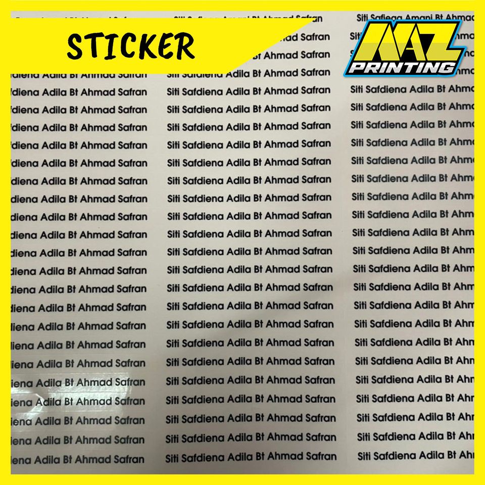 STICKER NAMA TRANSPARENT | Shopee Malaysia