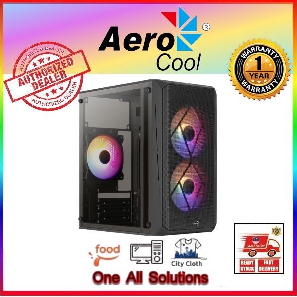 Aerocool CS-107 MINI TOWER Micro-ATX Casing With 3 FRGB Fans Included ...