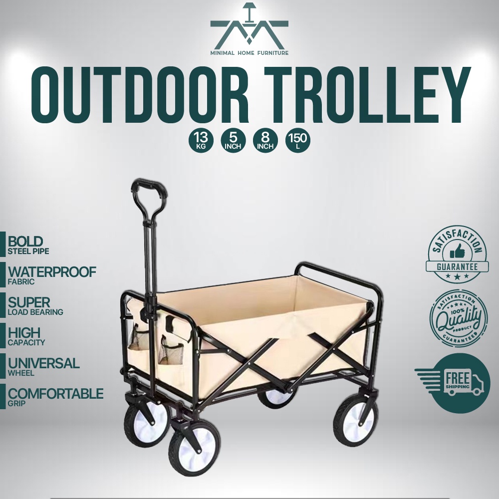 150L Outdoor Wagon Camping Trolley Portable Foldable Sports Trolleys ...