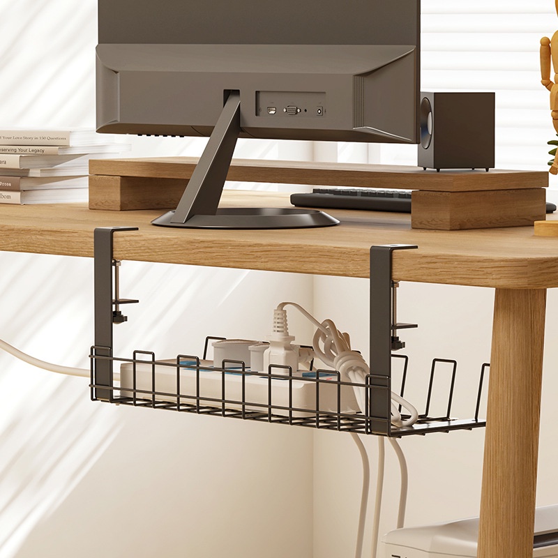 [Ready Stock] Under Desk Cable Management Tray Clamp Hidden Cable Rack ...