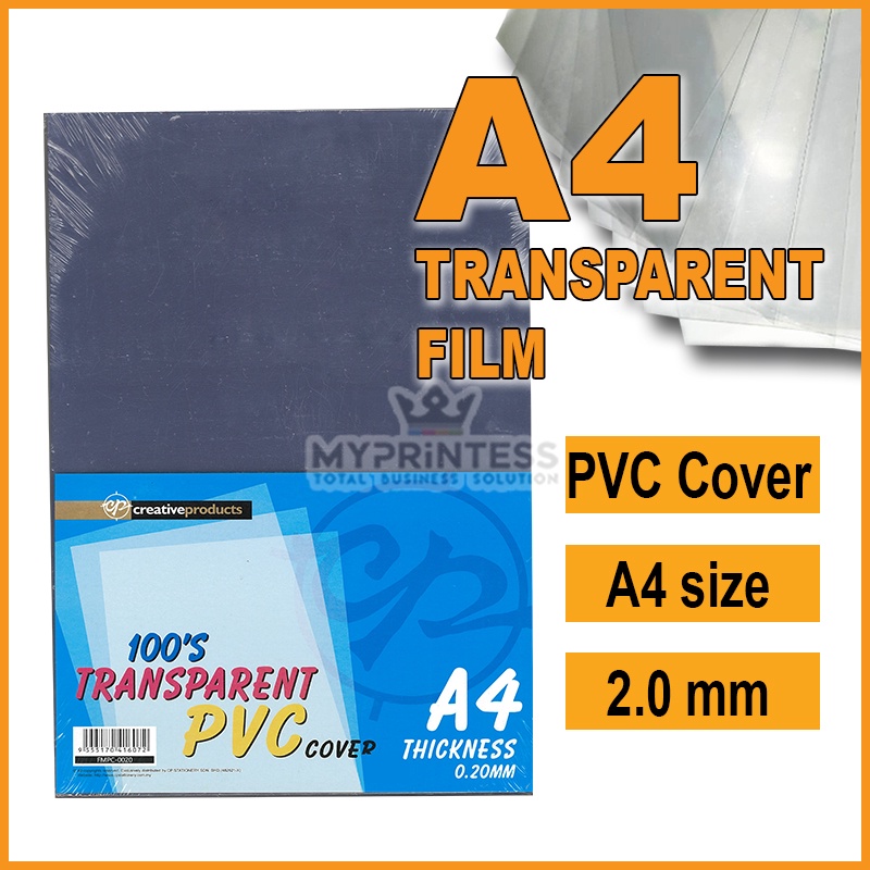 Transparent pvc binding Cover A4 size 10sheet | 50sheet | 100sheet (1 ...