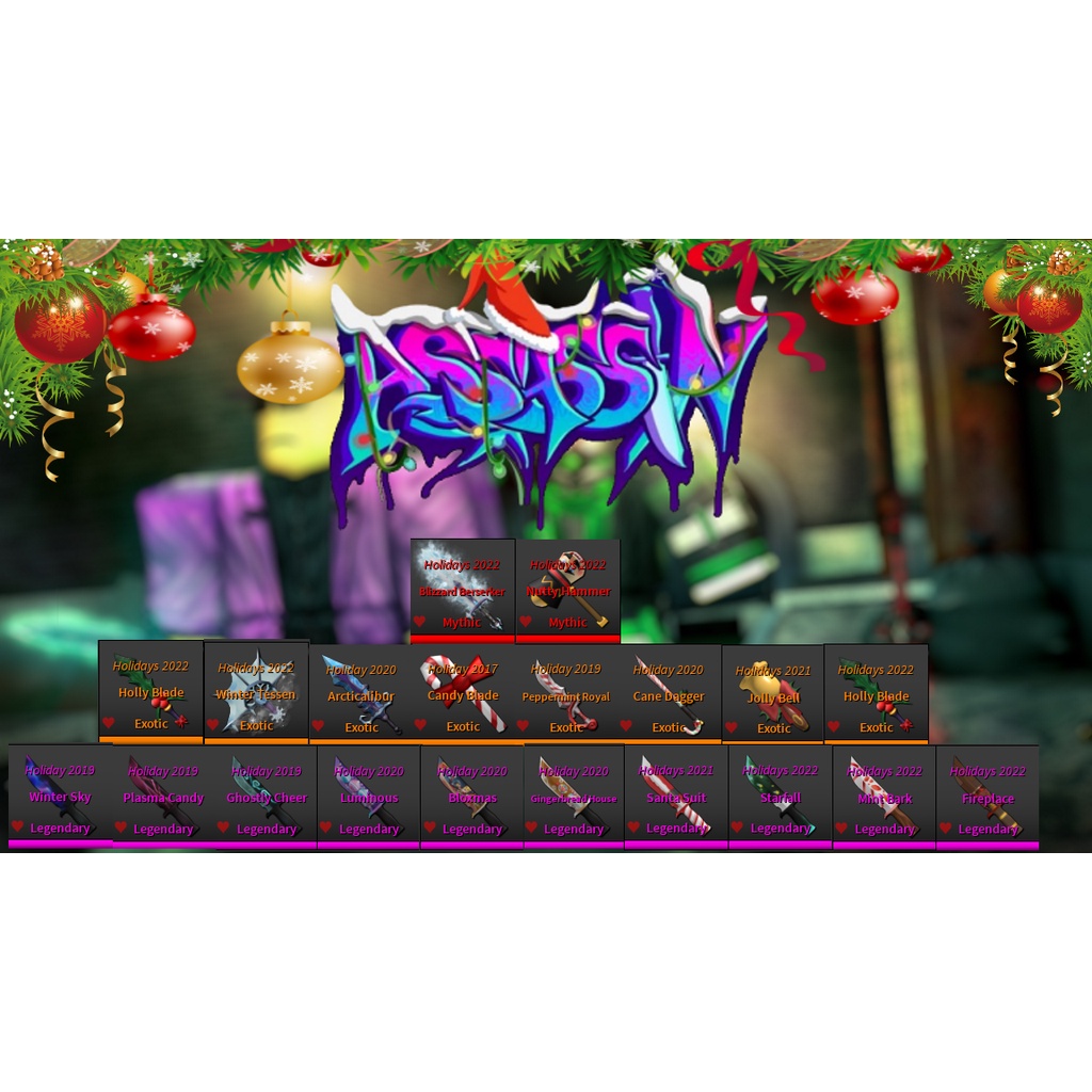 ROBLOX ASSASSIN! Holiday Knife Mythic/Exotic/Legendary Tier - 2017/2019 ...