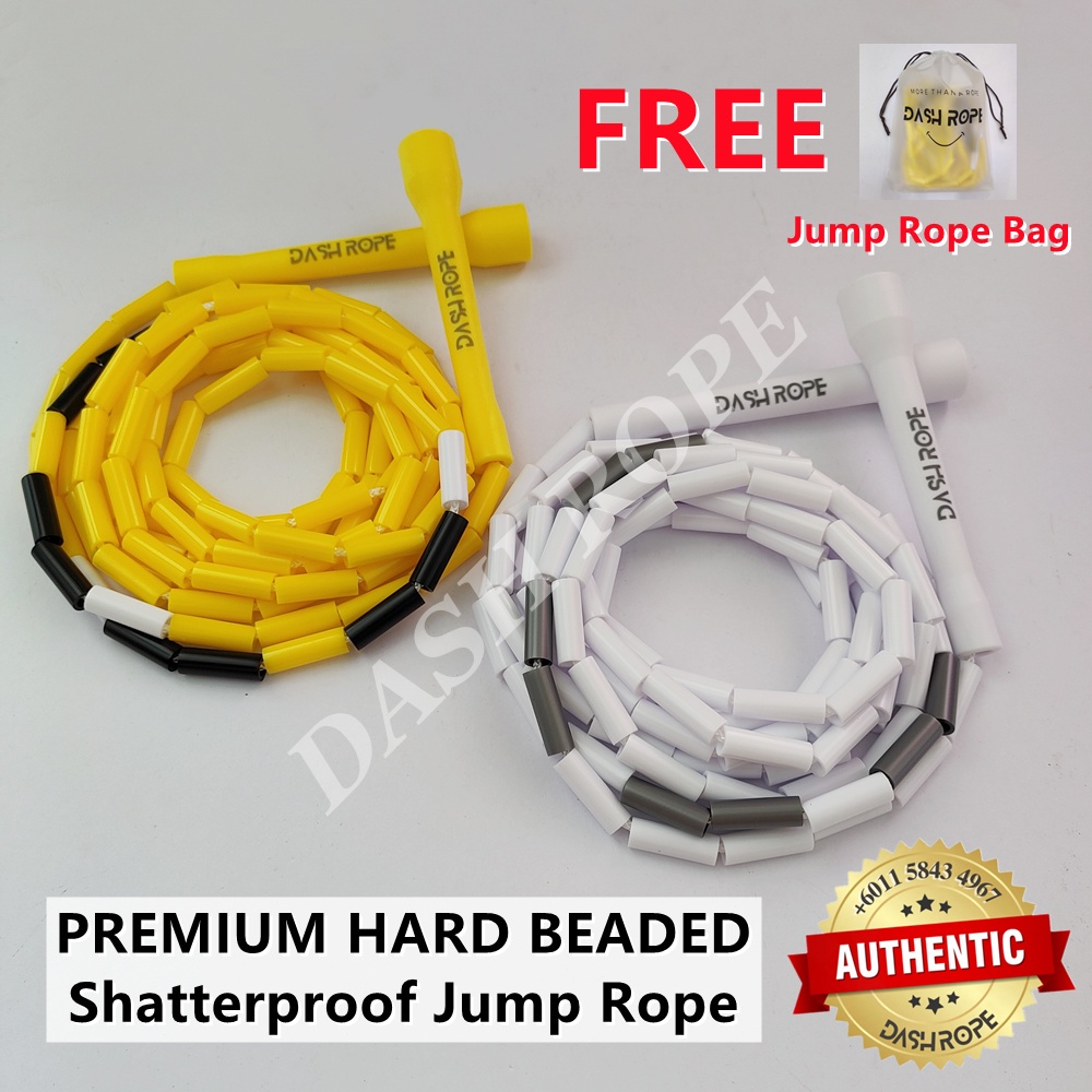 DASHROPE Premium Hard Beaded Freestyle Jump Rope Unbreakable Thick Large Beads Skipping Tricks ...