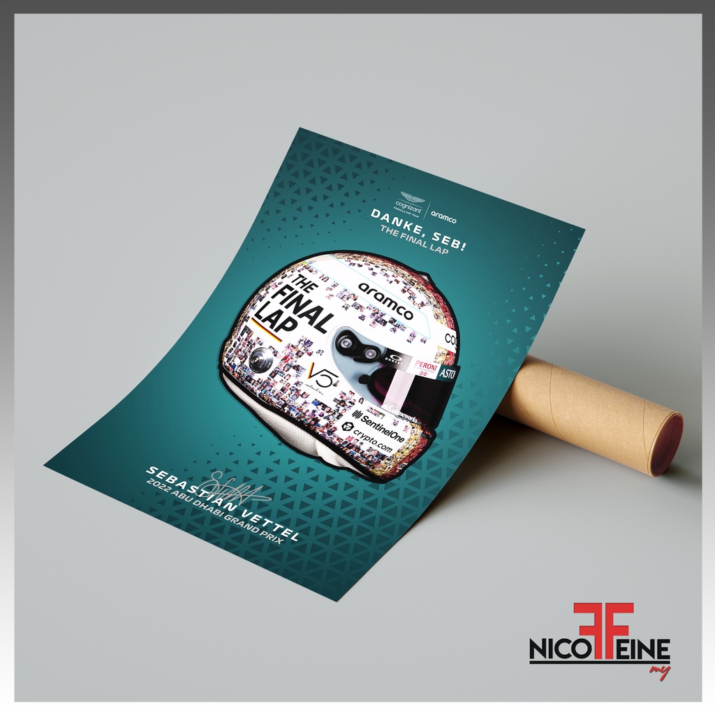[Poster Only] 2022 Sebastian Vettel The Final Lap Danke Seb F1 Minimal ...