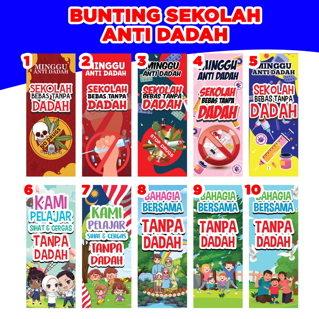 Bunting 2x5kaki Kempen anti dadah sekolah | Shopee Malaysia