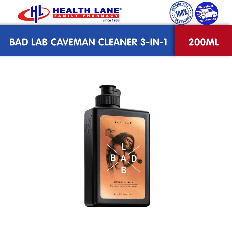 BAD LAB Caveman Cleaner 3 In 1 Hair Face Body Cleaner (200ml) | Shopee ...
