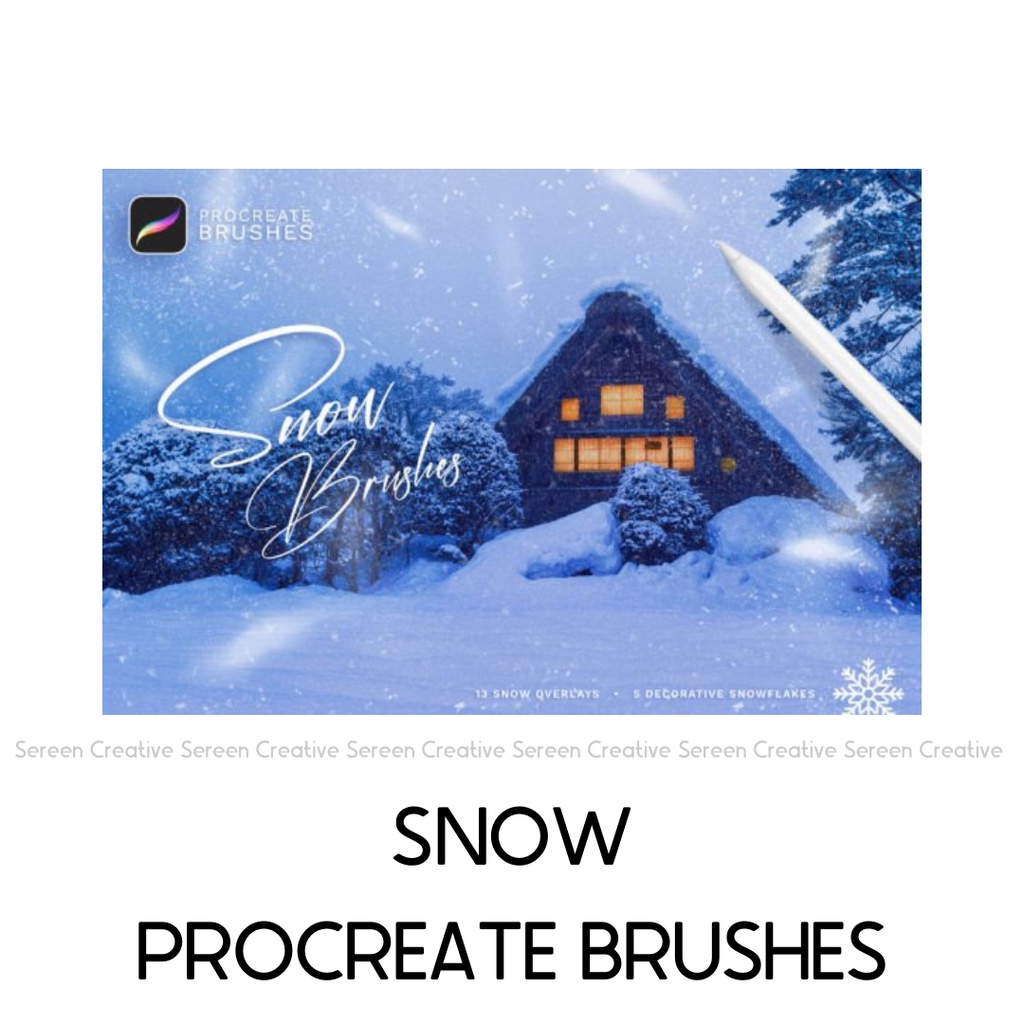 P123 Snow Procreate Brushes (Snow effect, snowflakes, background ...