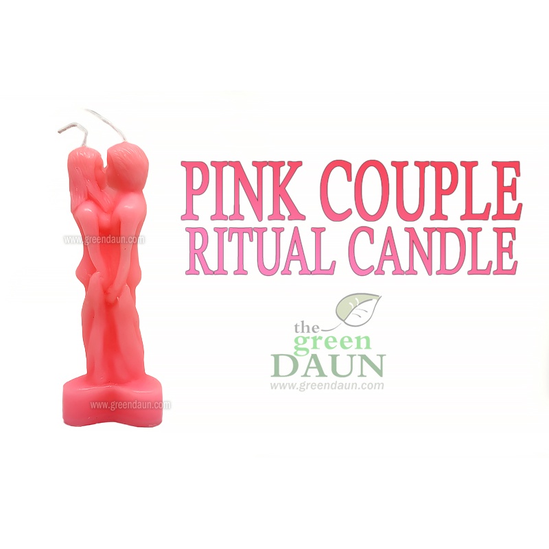 Pink Couples Candle Male and Female Embraced Together Love Romance Ritual Spell Wicca Candles ...
