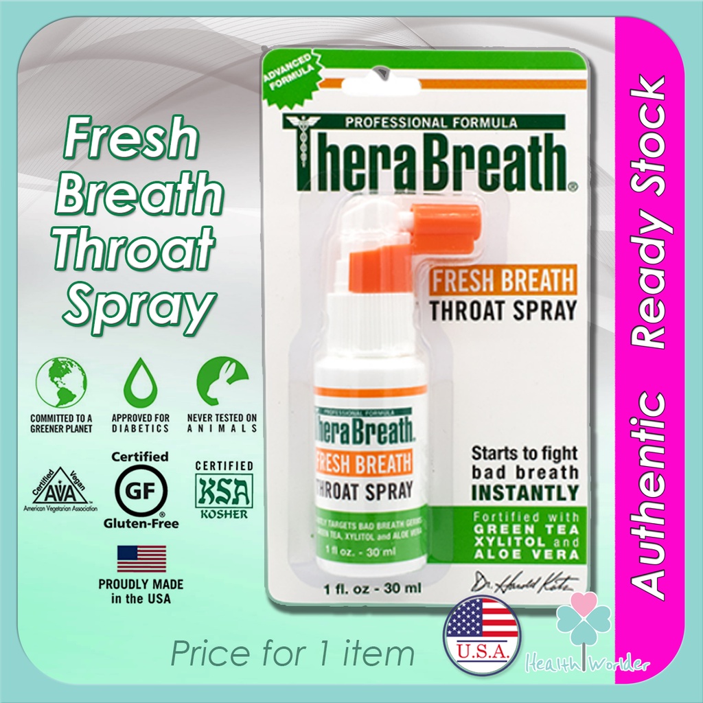 (Ready Stock) TheraBreath Fresh Breath Throat Spray (30 ml) - USA ...