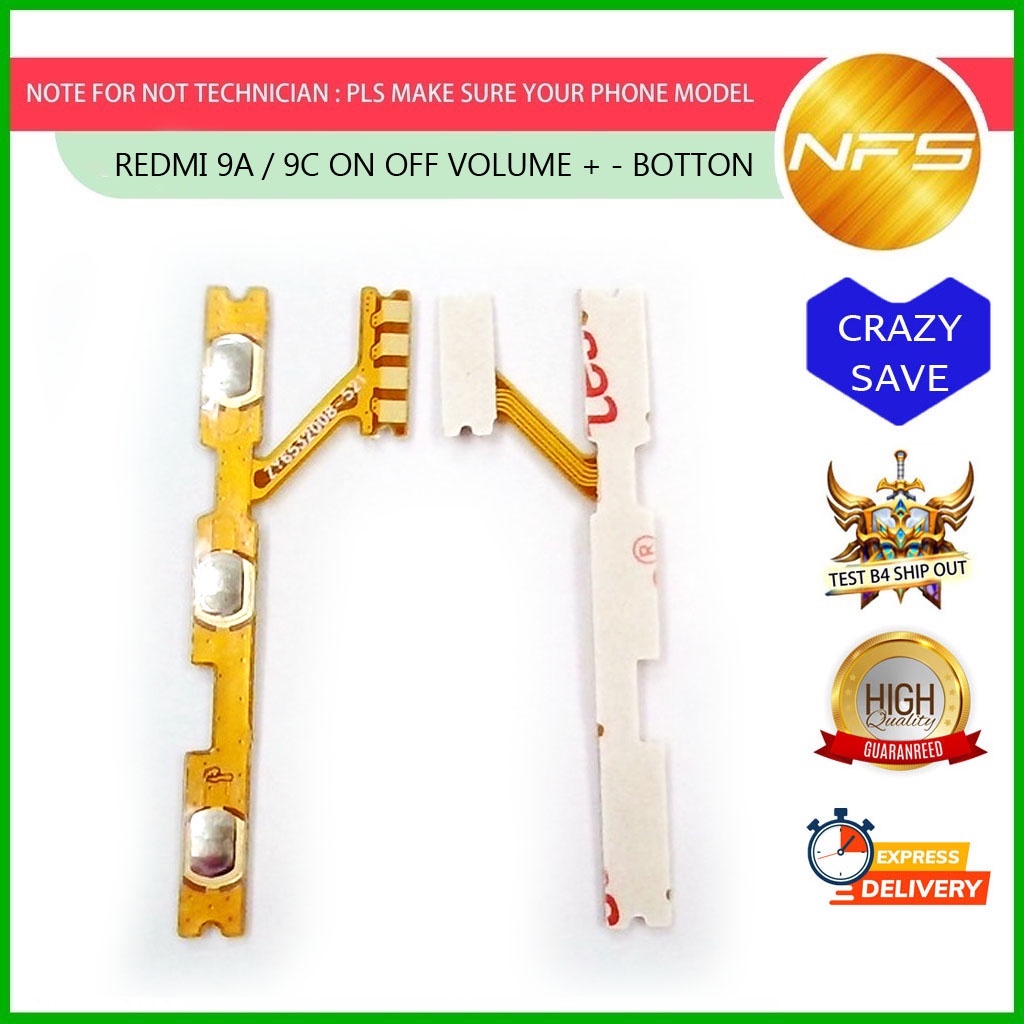 REDMI 9A / HONGMI 9A Power On Off Volume Switch Button Flex Ribbon For ...