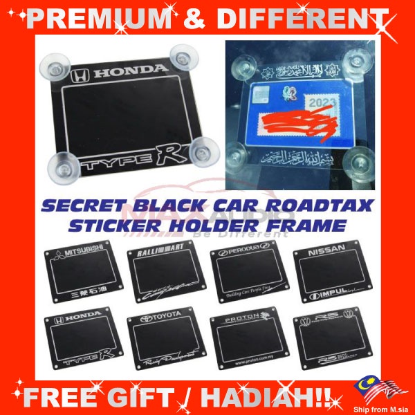 Malaysia Roadtax Road Tax Sticker Windscreen Holder Cover Premium Black ...