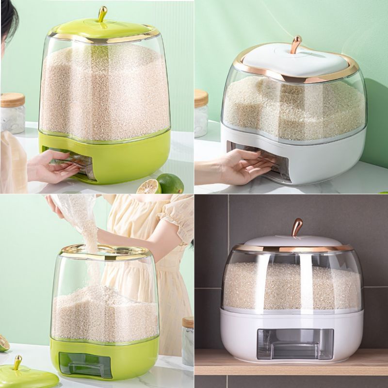 (5kg/10kg) Apple Rice Grain Bucket Kitchen Storage/ Bekas Beras L160 ...