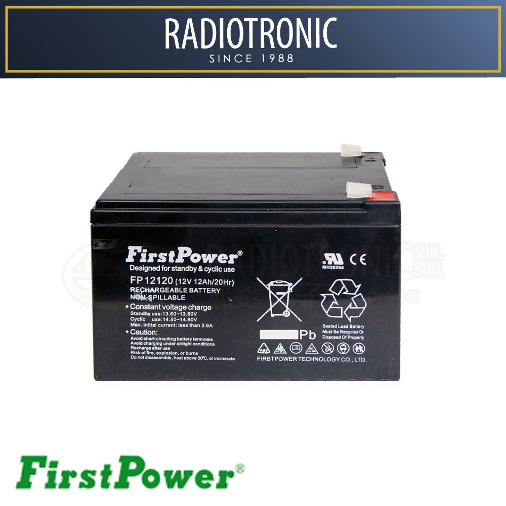 First Power 12V 12AH Seal Lead Acid Battery (SLAFP12120) (Sabah/Sarawak ...