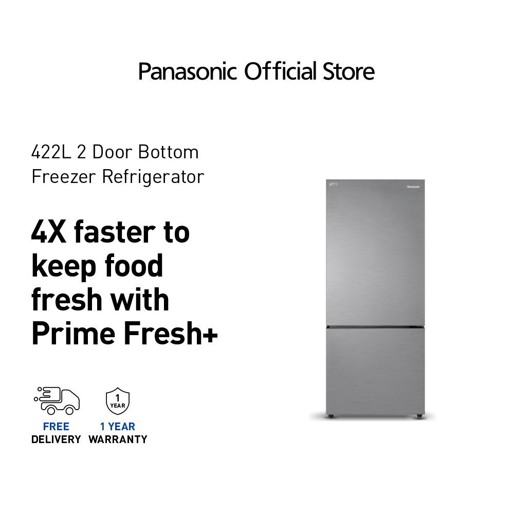Panasonic NR-BX421 2-Door Bottom Freezer Refrigerator Steel Door Series ...
