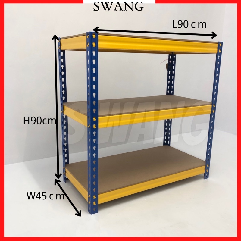 Rack besi 3Tingkat/Boltless rack/size:45x90x90cm (3tier) | Shopee Malaysia