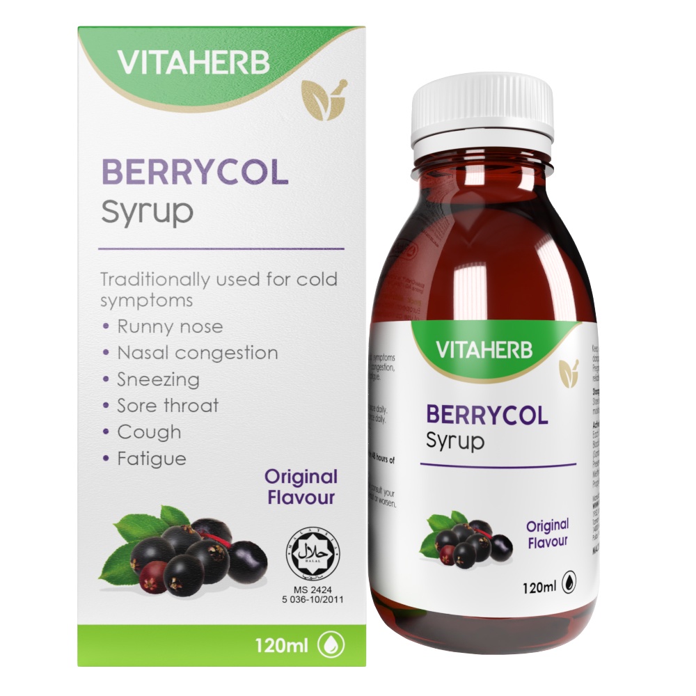 [READY STOCK!] Vitaherb Berrycol Syrup Original Flavour Relief of Runny ...
