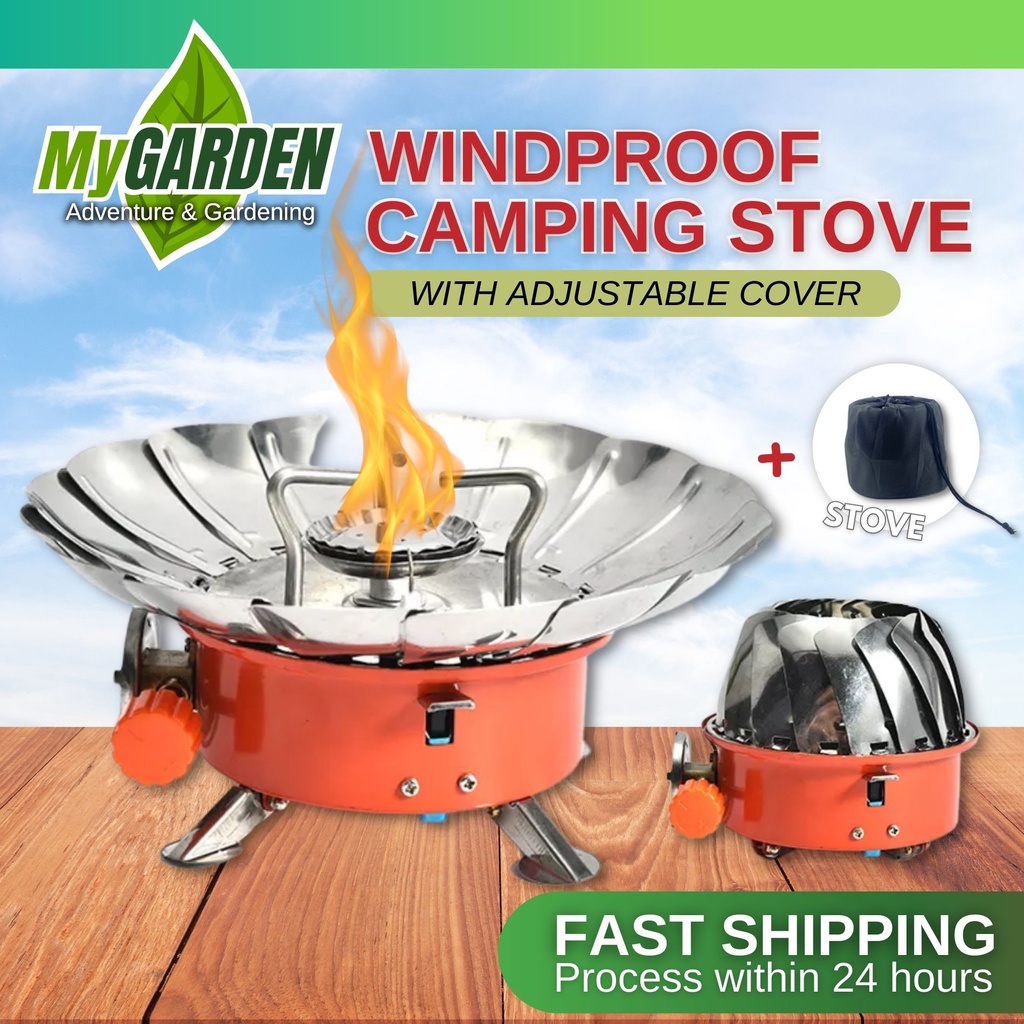 MYGARDEN Mini Picnic Windproof Portable Butane Gas Camping Stove Dapur ...