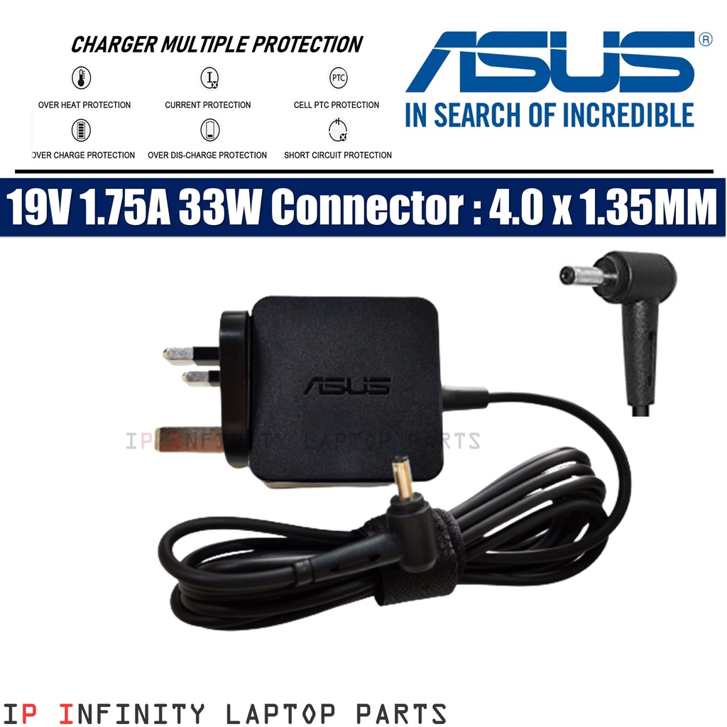 Asus 1.75A 33W 4.0*1.35MM A516M X453S A509M E210 E410 E410M E410KA E510 L510M TP401M X541S ...