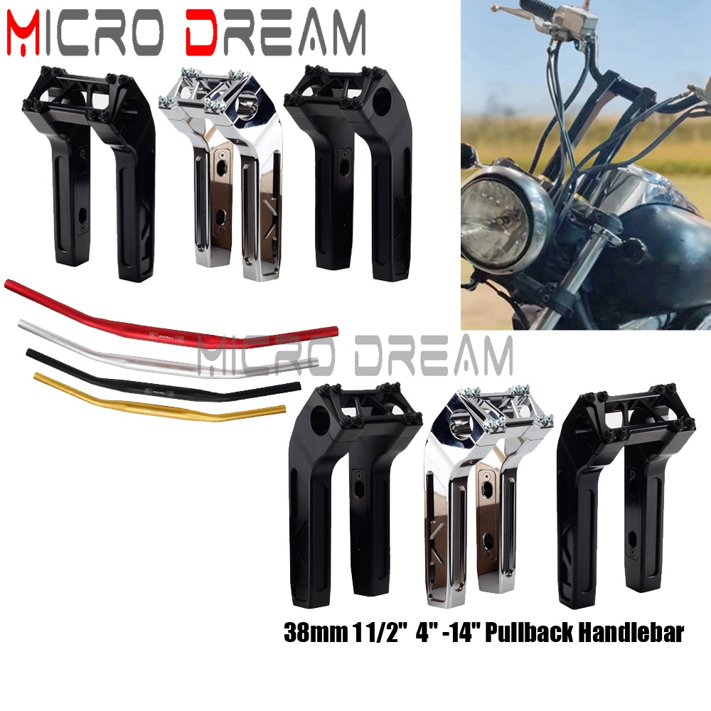 Billet 4"-14" Thug Style Motorcycle Pullback Top 38mm 1 1/2" Handlebar ...