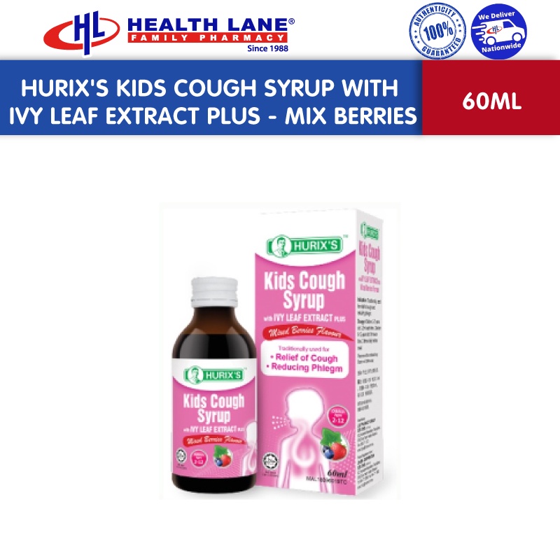HURIX'S KIDS COUGH SYRUP WITH IVY LEAF EXTRACT PLUS - MIX BERRIES (60ML ...