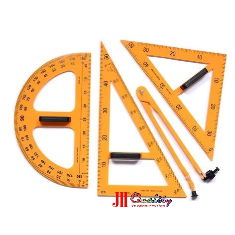 JOO HUAT Multifunction Teaching Ruler Triangle Compasses Protractor ...