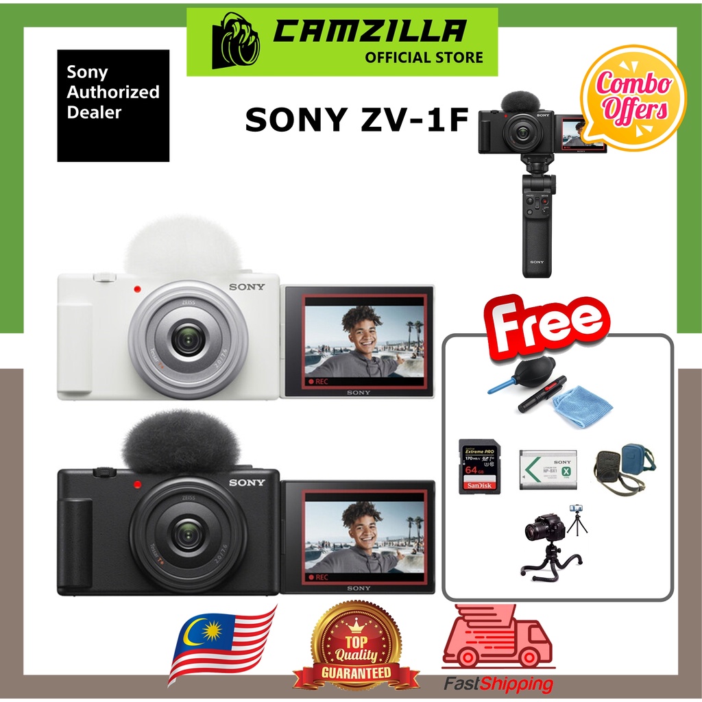 Sony ZV-1F ZV1F Digital Camera Vlogging Camera (FREE Extra ori battery , 64gb sd , camera case ...