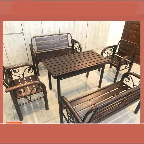 Outdoor Furniture Bench Set /Long Garden Full Set/Metal Steel Bench ...