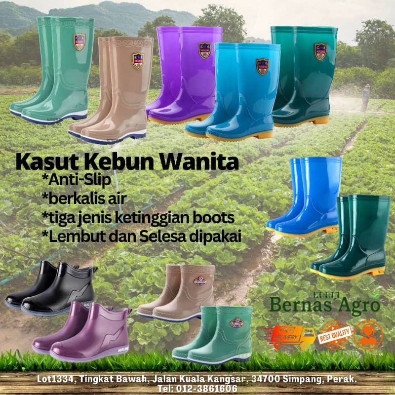 Kasut Hujan Perempuan/Camping/Kasut Sawah/Kebun perempuan berkualiti ...